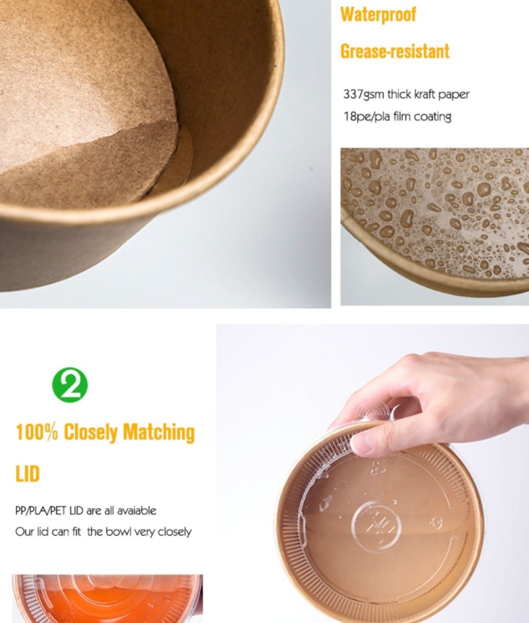 High Quality Food Grade Takeout Food Container Paper Bowl