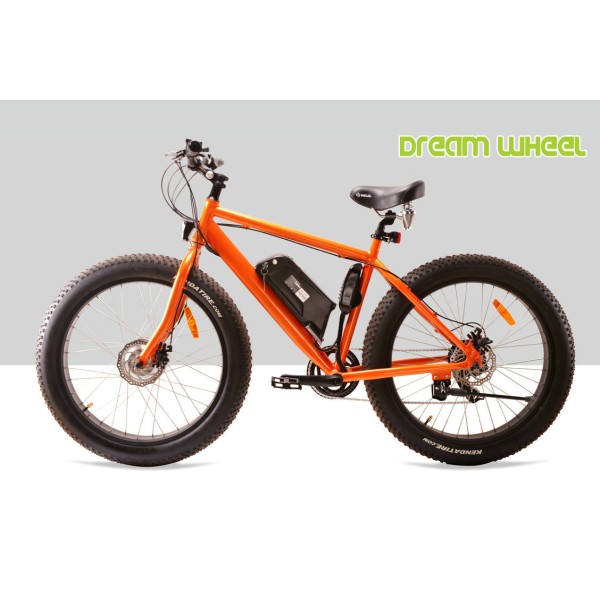 Quality 28km/H Fat Tire Cruiser Ebike Front Motor Pedals Assisted Disc Brake for sale