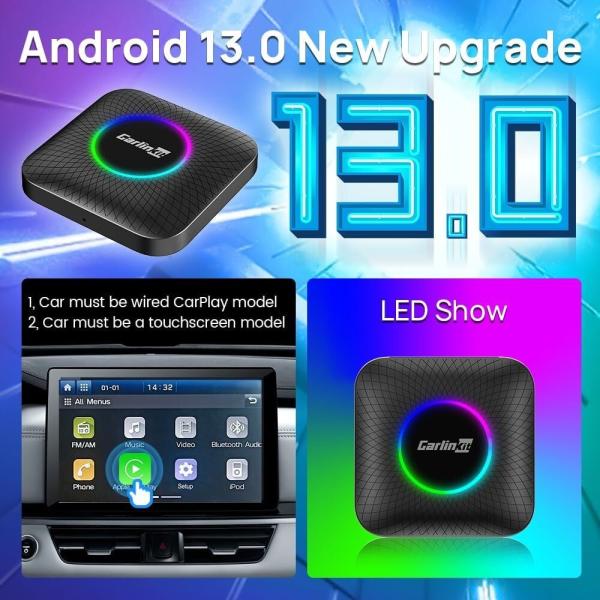 Quality USB Carplay Android Auto AI Box SDM660 Wireless Adapter Carplay Android 13.0 Built In Wired Carplay Car for sale