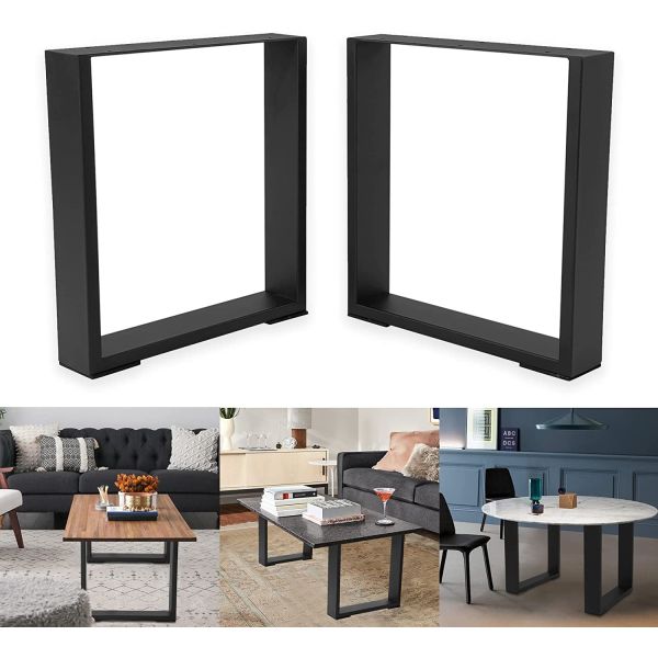 Quality 600lbs Modern Metal Table Legs Square 16 Inch Black Iron Bench Legs for sale
