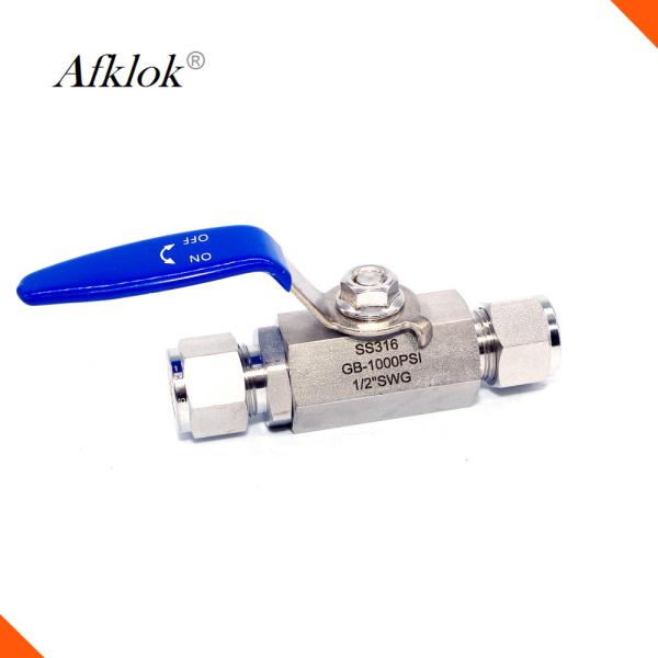 Quality One Piece Two Way Ferrule Ball Valve Stainless Steel 1000Psi for sale