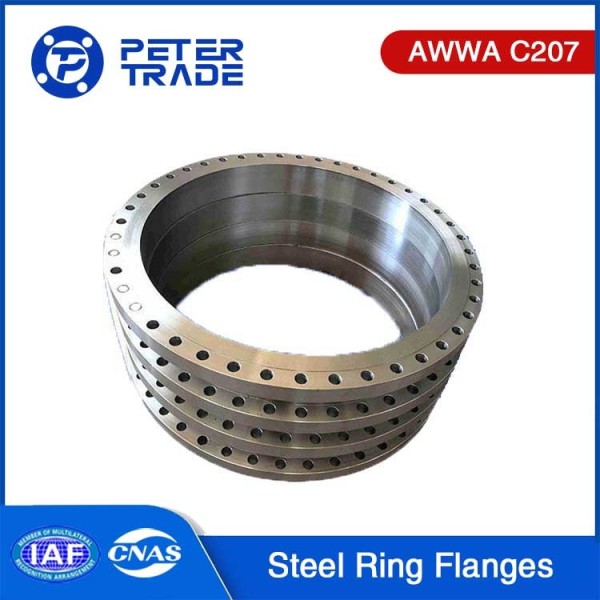 Quality NPS 4 To NPS 144 Carbon Steel/ Stainless Steel Ring Flange AWWA C207 Class B 86 PSI for Wastewater Treatment for sale