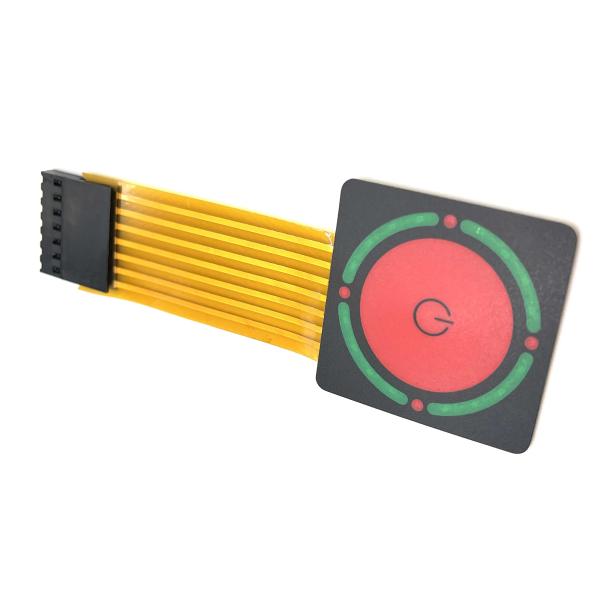 Quality One Clik Button Embossed LED Membrane Switch With Flexible Copper Cable for sale
