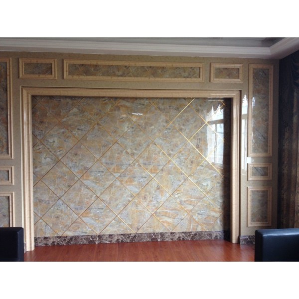 Quality UV Coating Solid Pvc Wall Panels Exterior Marble Color 1.22M*2.44M for sale