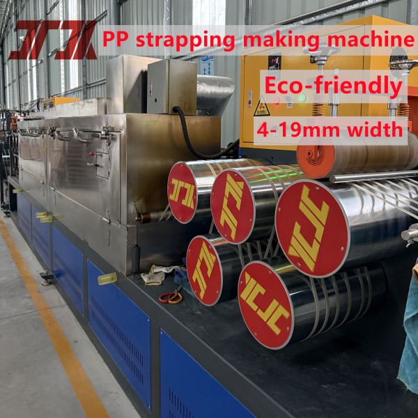 Quality 5-19mm width JiaTuo Polypropylene PP strap making Machine with non-stop screen for sale