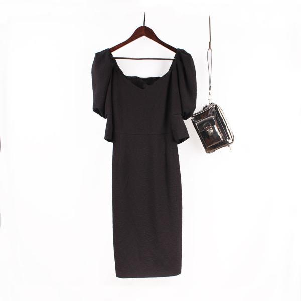 Quality Polyester Spandex Puff Sleeves Party Dress for sale