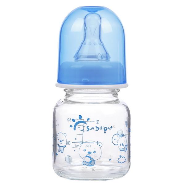 Quality 110-150℃ 60ml 2oz Liquid Silicone Glass Baby Feeding Bottles for sale