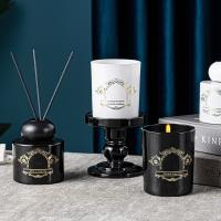 Quality Black White Bottle Jar Natural Fragrance Scent Candles Reed Diffuser Gift Set for sale