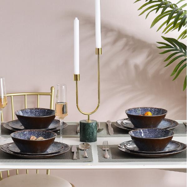 Quality 12 Pieces Party Melamine Tableware Set Heat Resistance for sale