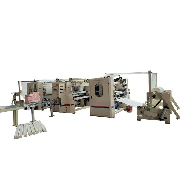 Quality Automatic transfer V fold glue lamination hand towel and facial tissue paper making machine price for sale