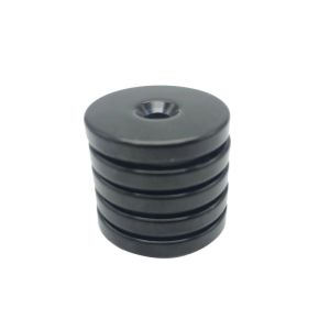 Quality Customized Round Neodymium Magnets Temp Resistant Black Coating for sale