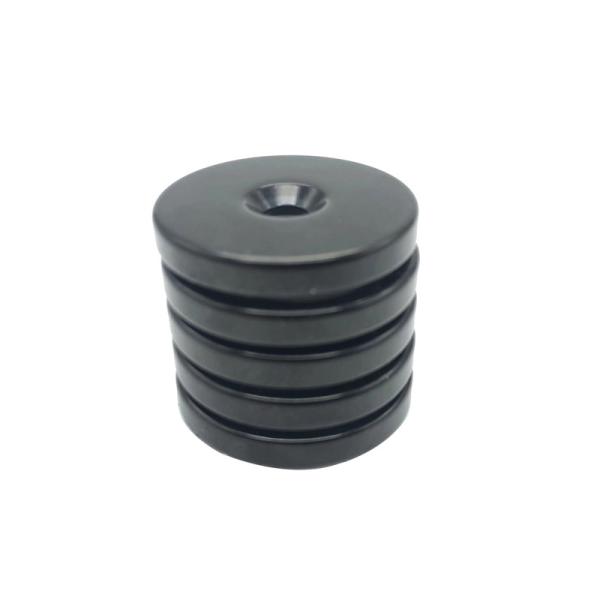 Quality Customized Round Neodymium Magnets Temp Resistant Black Coating for sale
