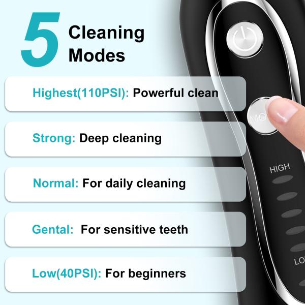 Quality 300ml Tank Water Flosser Dental Floss Water Jet With 8 Nozzles ODM OEM Available for sale