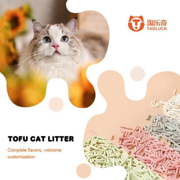Quality Biodegradable Low Dust Fast Clumping Tofu Cat Litter Sand with Customizable for sale