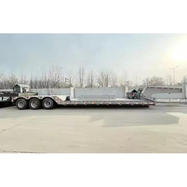 Quality 3 Axle 80t Customize Mechanical Suspension Detachable Gooseneck Lowbed Trailer for sale