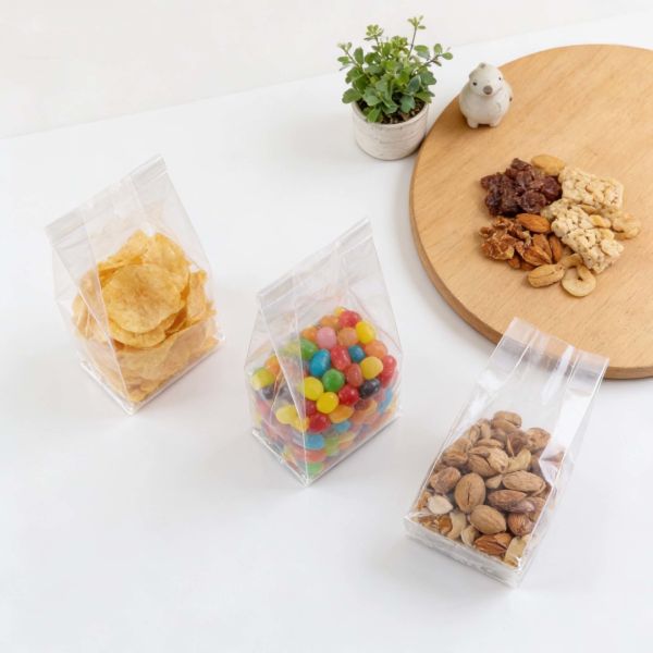Quality Customizable Clear transparent square bottom Bag For Food Packaging for sale