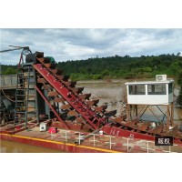 Quality Gold Panning 60CBM/H Bucket Chain Dredger Diamond Gold Mining Ship for sale