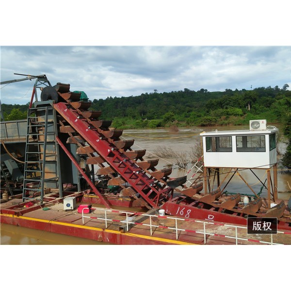 Quality Gravity Separation 60CBM/H Bucket Chain Dredger Gold Dredging Boat for sale