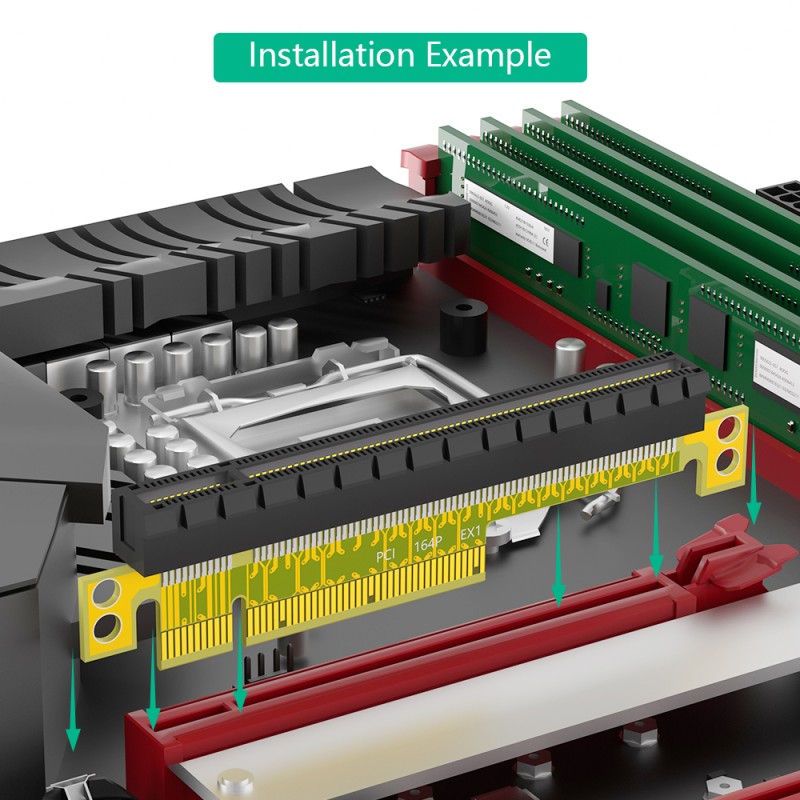 Side view of PCI-E adapter