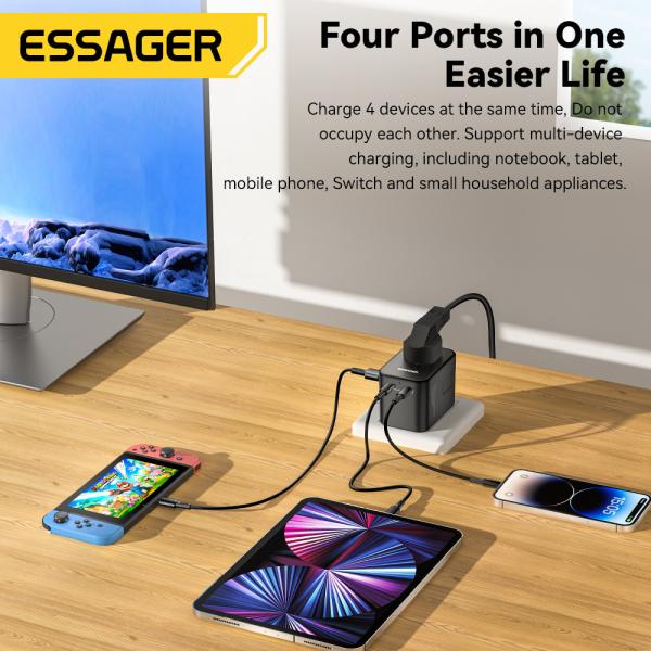 Quality ESSAGER JY-309 Series 65W Universal Plug USB C PD Charger for sale