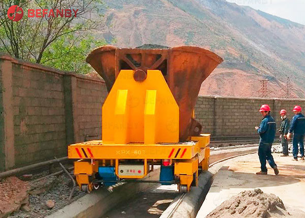 Quality Hot Metal Ladle Transfer 10 Ton Trolley Flatbed On Rail for sale