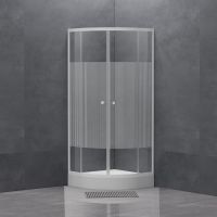 Quality White Printed White Electroplated Frame Simple Arc Shower Enclosure E2303-W1 for sale