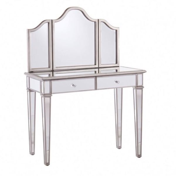 Quality Wooden Compact Dressing Table Corner Vanity Set Assembled for sale