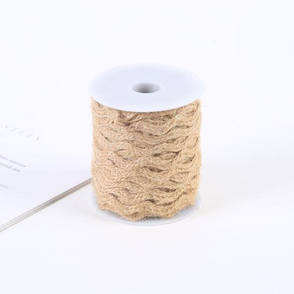 Quality Solid Color Jute Burlap Ribbon ISO14001 Dark Brown Burlap Ribbon for sale