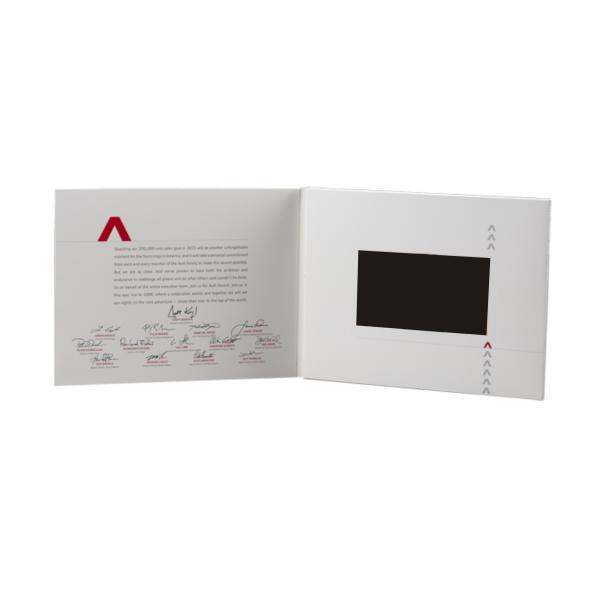 Quality 2016 most popular souvenir 4.3 inch video greeting card in paper crafts,cosmetic video brochure ,video book with mangnet for sale