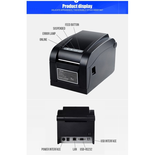 Quality 76mm Print Width 152mm/S handheld Label Barcode Printer 2.5 Inch Auto Detection for sale