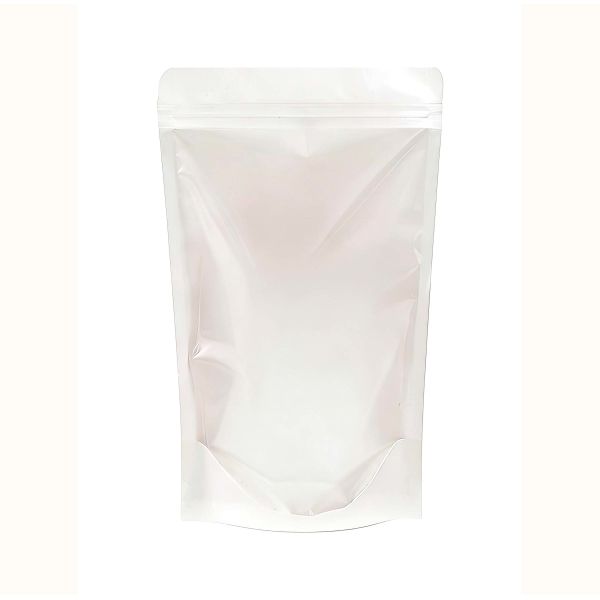 Quality Customizable White Kraft Paper Stand-up Pouches With Window For Food Packaging for sale