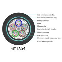 Quality GYTA54 Direct Burial Multimode Fiber Optic Cable 12 Core for sale