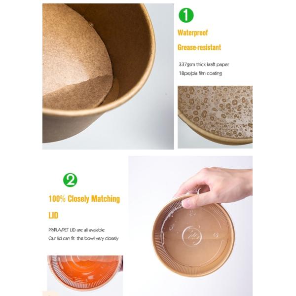 Quality Food Grade Takeout Food Container Paper Bowl Customization and Bicolor for sale