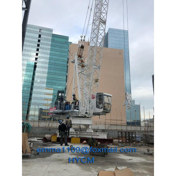 Quality mini QD2525 Derrick Crane 12t Luffing Tower Crane Install On Top Of Building for sale