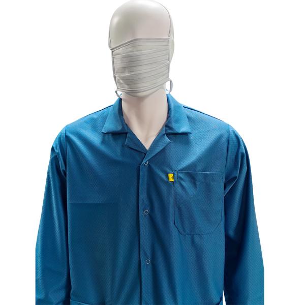 Quality Blue Washable Cleanroom ESD Smock Antistatic Clothes Garment with 96% Polyester for sale