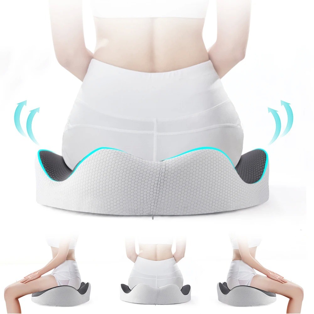 Quality Anti-Static Knitted Memory Foam Cushion Relieve Tailbone Pressure for Office for sale