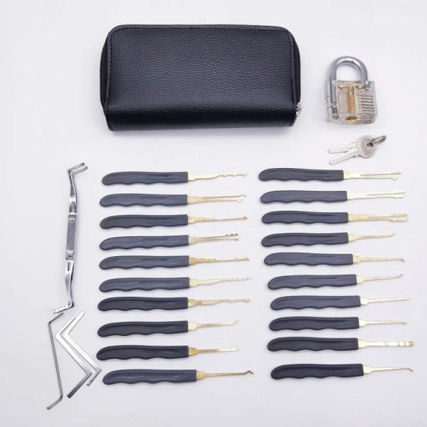 Quality Lock Pick Sets 24PC Hook Lockpick 20pcs House Lock Set for Picking Practice for sale