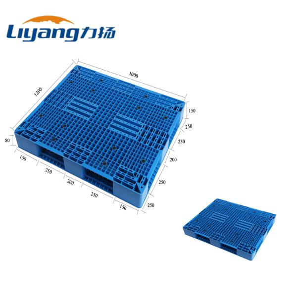 Quality Euro HDPE Rackable Plastic Pallets 1000*1200mm Large Reversible for sale