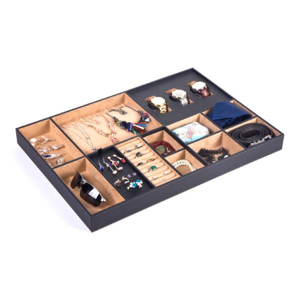 Quality High-Quality PU Leather Jewelry Drawer Organizer Insert Tray for Wardrobe Closets | Modular Design | Custom Sizes | Mjmhd 23.05.00107 for sale