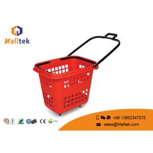 Quality New PP Collapsible Plastic Shopping Trolley Baskets Durable Easy Carrying for sale