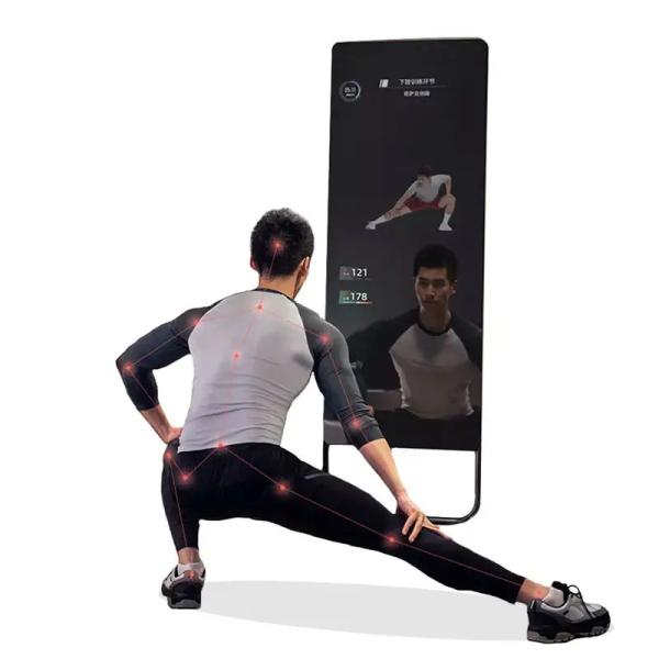 Quality LCD Screen Interactive Home Gym Mirror Floor Standing For Exercise Sport ODM for sale