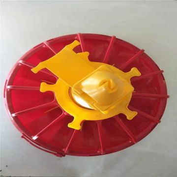 Quality Yellow Red Broiler Feed Pan Poultry Farming Equipment Custom for sale