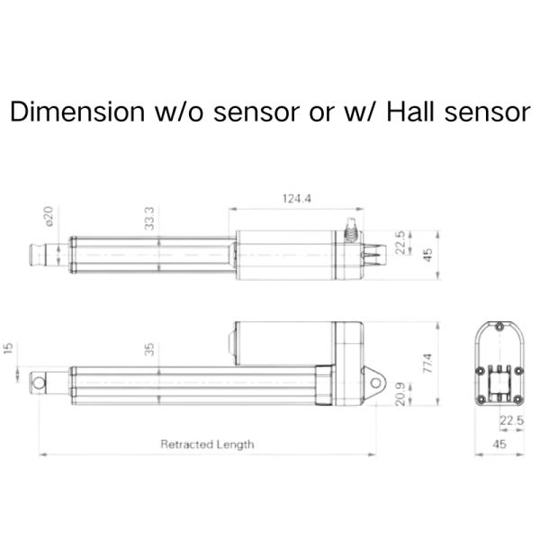 Quality Long Stroke Customizable DC Actuator IP66 Outdoor 350kg Light Industrial Use for sale