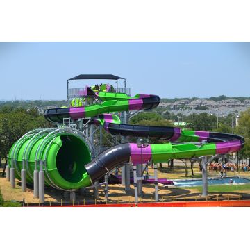 Quality Wide Aqua Park Slide Commercial Fiberglass Python Water Slide 15m Height for sale