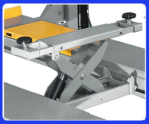Operational view of car lift with vehicle