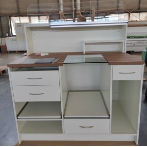 Quality Elegance Modern Wood Reception Desk Wood Front Desk With Counter Various Sizes for sale