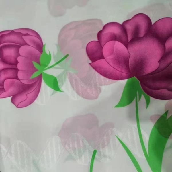 Quality Breathable Poly Tricot 90gsm Mattress Cover Fabric Red Flower Design for sale