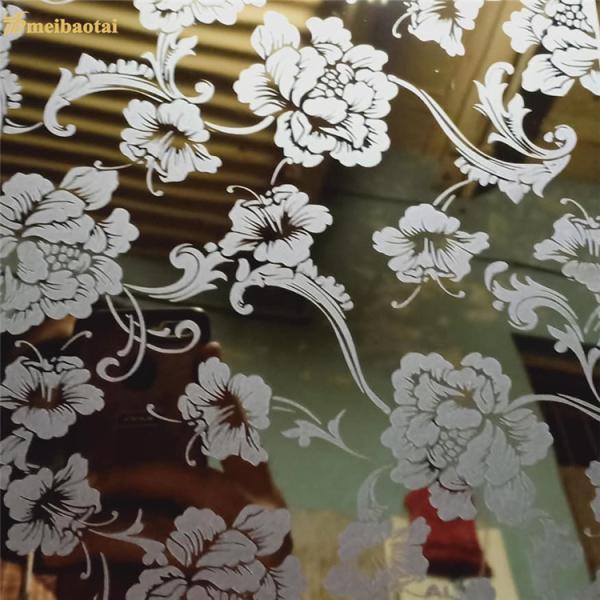 Quality 1.15mm Thickness Flower Pattern Etched Stainless Steel Sheet with Laser PVC Film for sale