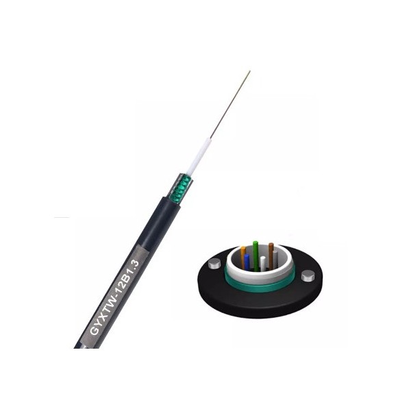 Quality Outdoor 12 Core Fiber Optic Cable Single Mode GYXTW G652d for sale