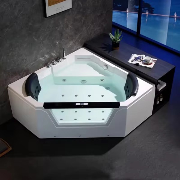Quality Luxury Corner Whirlpool Bathtub with LED Light and Acrylic Material for 2 Persons, Size 1500x750x720mm for sale